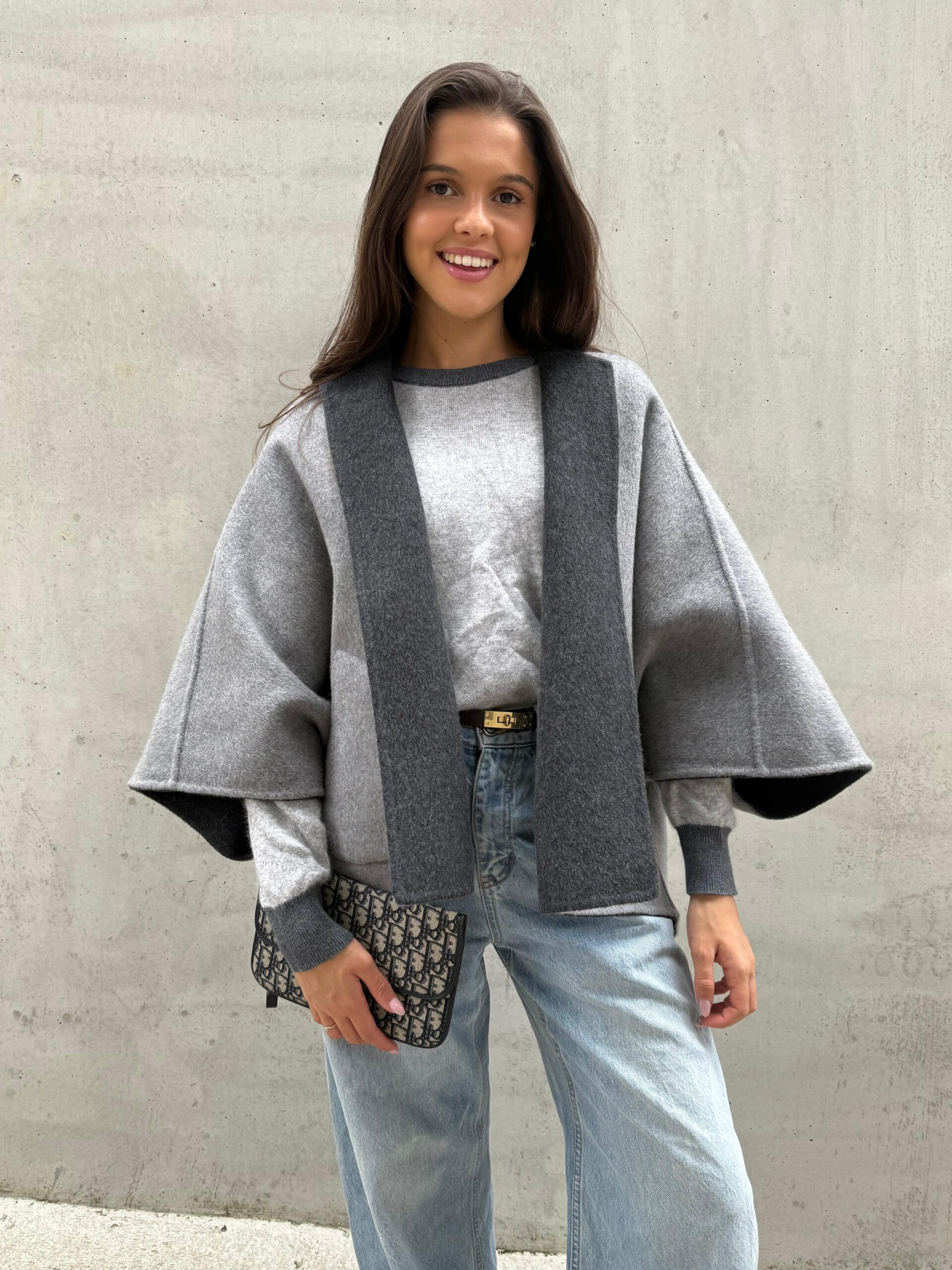 NOMÉ - Cape Jacket Grey/Light Grey Reversible - Mei-Li